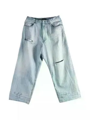 Balenciaga Wide-leg Distressed Jeans