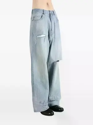 Balenciaga Wide-leg Distressed Jeans