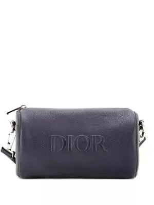 Dior Logo Roller Messenger Bag Embossed Leather Shoulder Bag