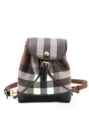 Burberry Flap House Check Coated Canvas Micro Backpack