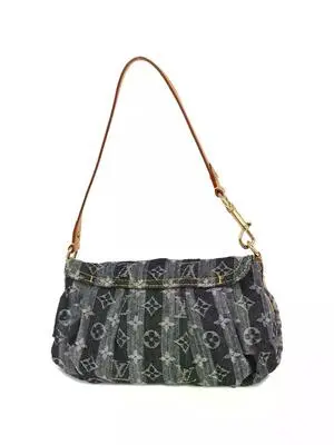 LOUIS VUITTON 2006 Mini Pleaty Raye Monogram Denim Shoulder Bag