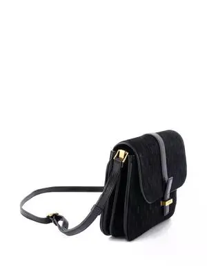 Saint Laurent Top Flap Satchel Monogram All Over Suede Small Crossbody Bag