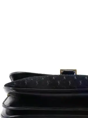 Saint Laurent Top Flap Satchel Monogram All Over Suede Small Crossbody Bag