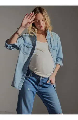 Hatch Denim Maternity Shirt