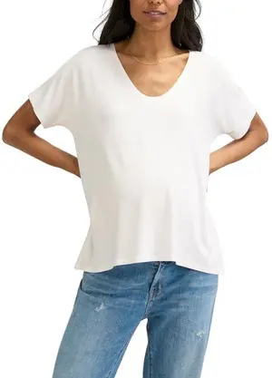 Hatch The Perfect Vee Maternity T-shirt By - White