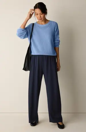 Eileen Fisher Ankle Straight Leg Jersey Pants