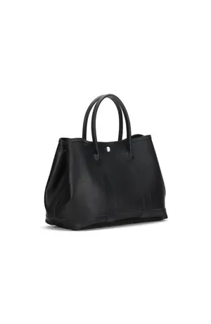 EZRA ARTHUR Audrey American Steer Leather Tote Bag - Black