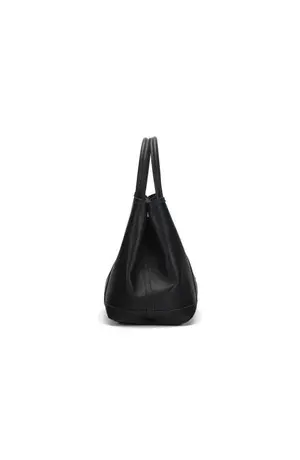 EZRA ARTHUR Audrey American Steer Leather Tote Bag - Black