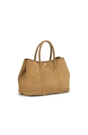 EZRA ARTHUR Audrey Nubuck Suede Leather Tote Bag - Sand