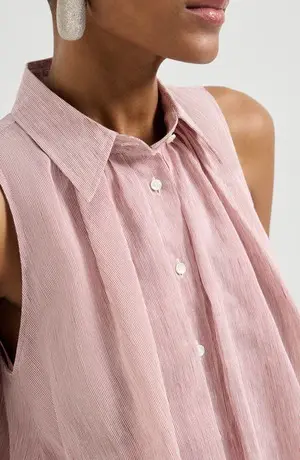 Brunello Cucinelli Striped Organza Shirt