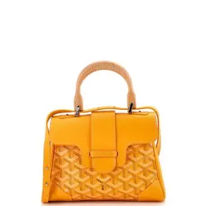 Goyard Saigon Top Handle Mini Bag Coated Canvas And Leather - Yellow