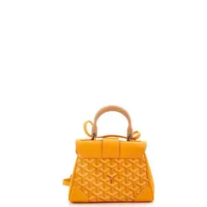 Goyard Saigon Top Handle Mini Bag Coated Canvas And Leather - Yellow