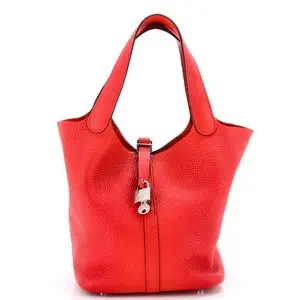 Hermès Picotin Lock Bag Clemence MM Red