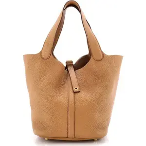 Hermès Picotin Lock Bag Clemence MM Brown