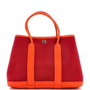 Hermès Garden Party Tote Toile And Leather 30 - Red
