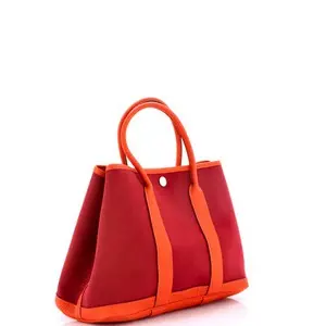 Hermès Garden Party Tote Toile And Leather 30 - Red