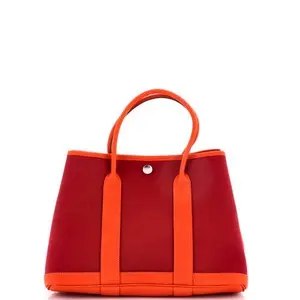 Hermès Garden Party Tote Toile And Leather 30 - Red