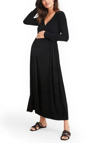 Hatch Rib Nursing Dress - Black