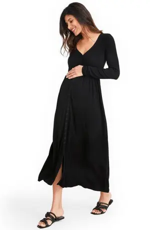 Hatch The Softest Rib Long Sleeve Maxi Dress
