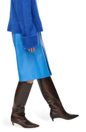 ALIGNE Olwen Leather Knee-length Skirt