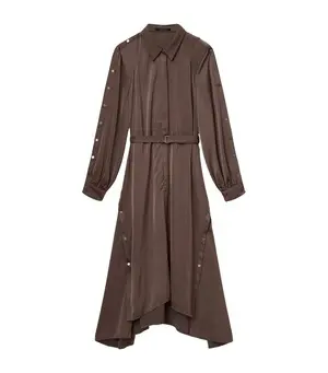 ALLSAINTS Satin Lexi Midi Shirt Dress