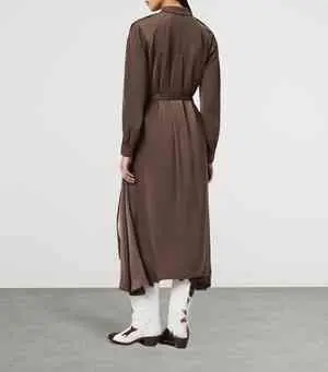 ALLSAINTS Satin Lexi Midi Shirt Dress