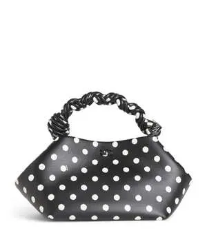 GANNI Small Polka-dot Bou Top-handle Bag - Black