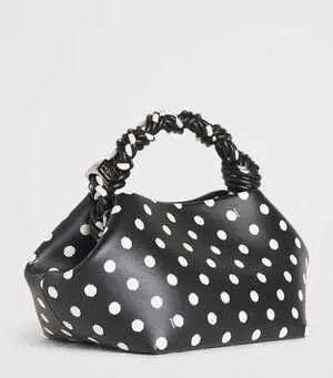 GANNI Small Polka-dot Bou Top-handle Bag - Black