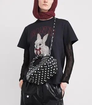 GANNI Small Polka-dot Bou Top-handle Bag - Black
