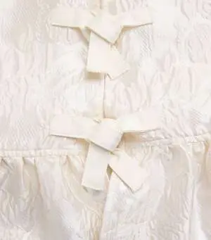 GANNI Satin Jacquard Peplum Blouse