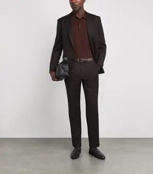 Brioni Cotton-silk-cashmere Woven Polo Shirt