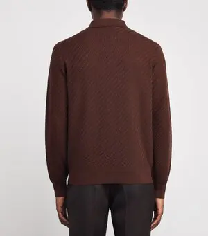 Brioni Cotton-silk-cashmere Woven Polo Shirt