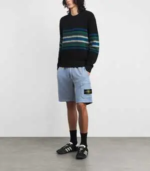 Stone Island Organic Cotton Fleece Shorts - Blue