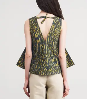 GANNI Organic Cotton Leopard Blouse