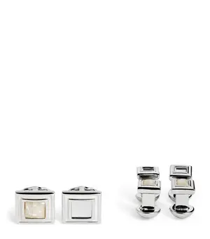 Tateossian Silver Tone Cufflinks & Tie Clips