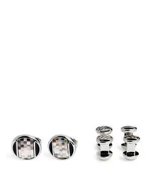 Tateossian Thompson Mother-of-pearl Cufflinks And Studs Set - Metallic
