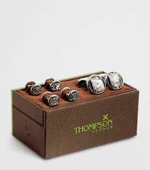 Tateossian Thompson Mother-of-pearl Cufflinks And Studs Set - Metallic