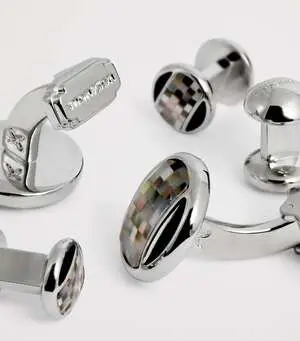 Tateossian Thompson Mother-of-pearl Cufflinks And Studs Set - Metallic