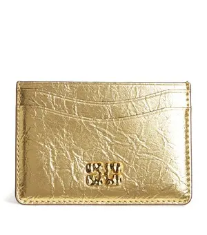 GANNI Metallic Bou Card Holder - Gold