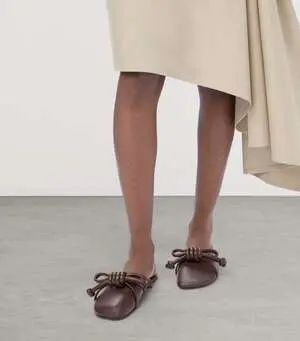 Loewe Lambskin Flamenco Knot Mules - Brown