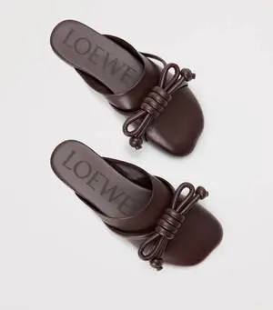 Loewe Lambskin Flamenco Knot Mules - Brown