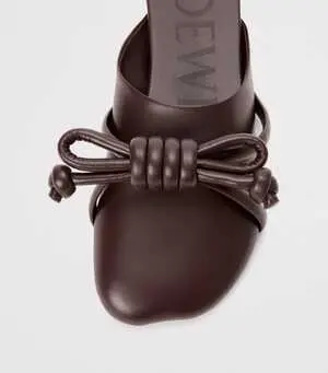 Loewe Lambskin Flamenco Knot Mules - Brown
