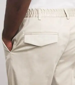 LARDINI Stretch-cotton Tailored Trousers - Beige