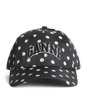 GANNI Embroidered Logo Baseball Cap - Black