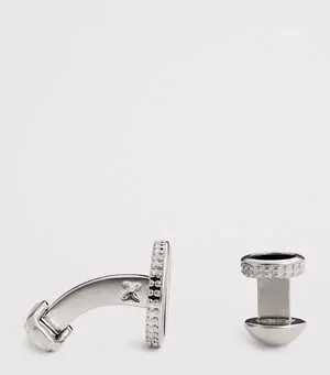 Tateossian Thompson Agate Cufflinks And Studs Set - Black