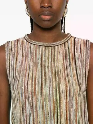 Missoni Striped Embellished Top - Neutrals