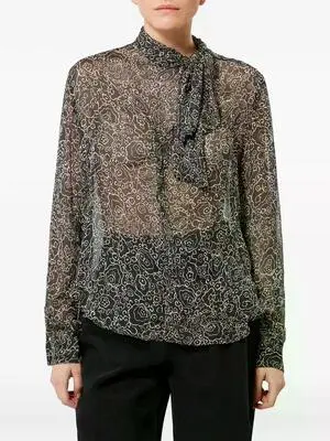 MARANT ETOILE Leona Floral Print Top - Black