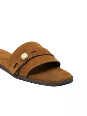 Tory Burch Romy Strap Button Slide - Brown