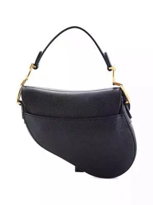 Dior Saddle Handbag Leather Mini Shoulder Bag - Black