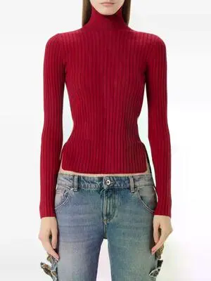 Blumarine Ribbed-knit Turtleneck Sweater